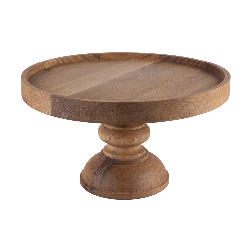 Classic Cake Stand Large Oak - Woodpeckers