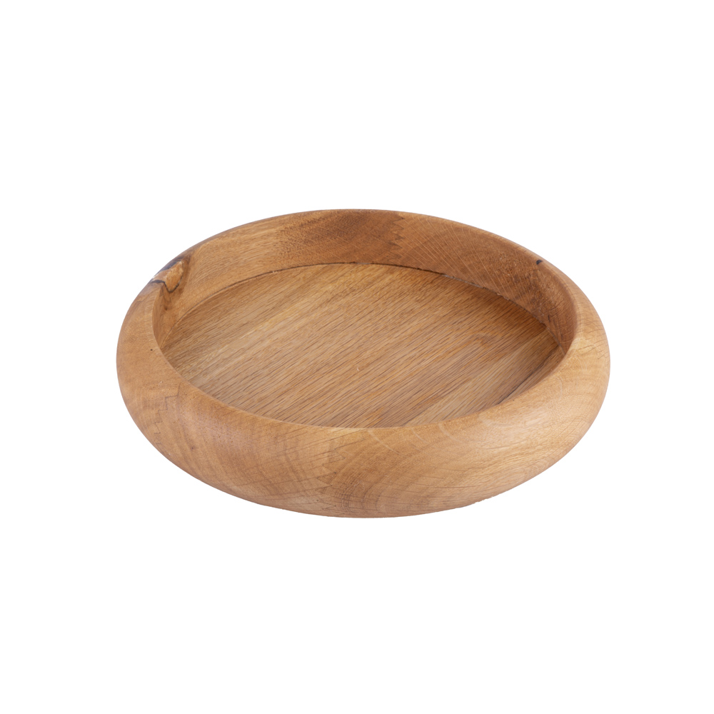 Charm Round Tray Small Oak - Woodpeckers
